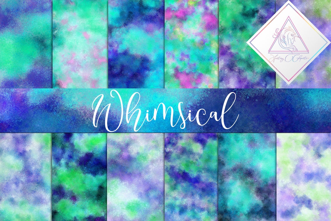 Whimsical Digital Paper in Jpg Format Galaxy Watercolor | Etsy