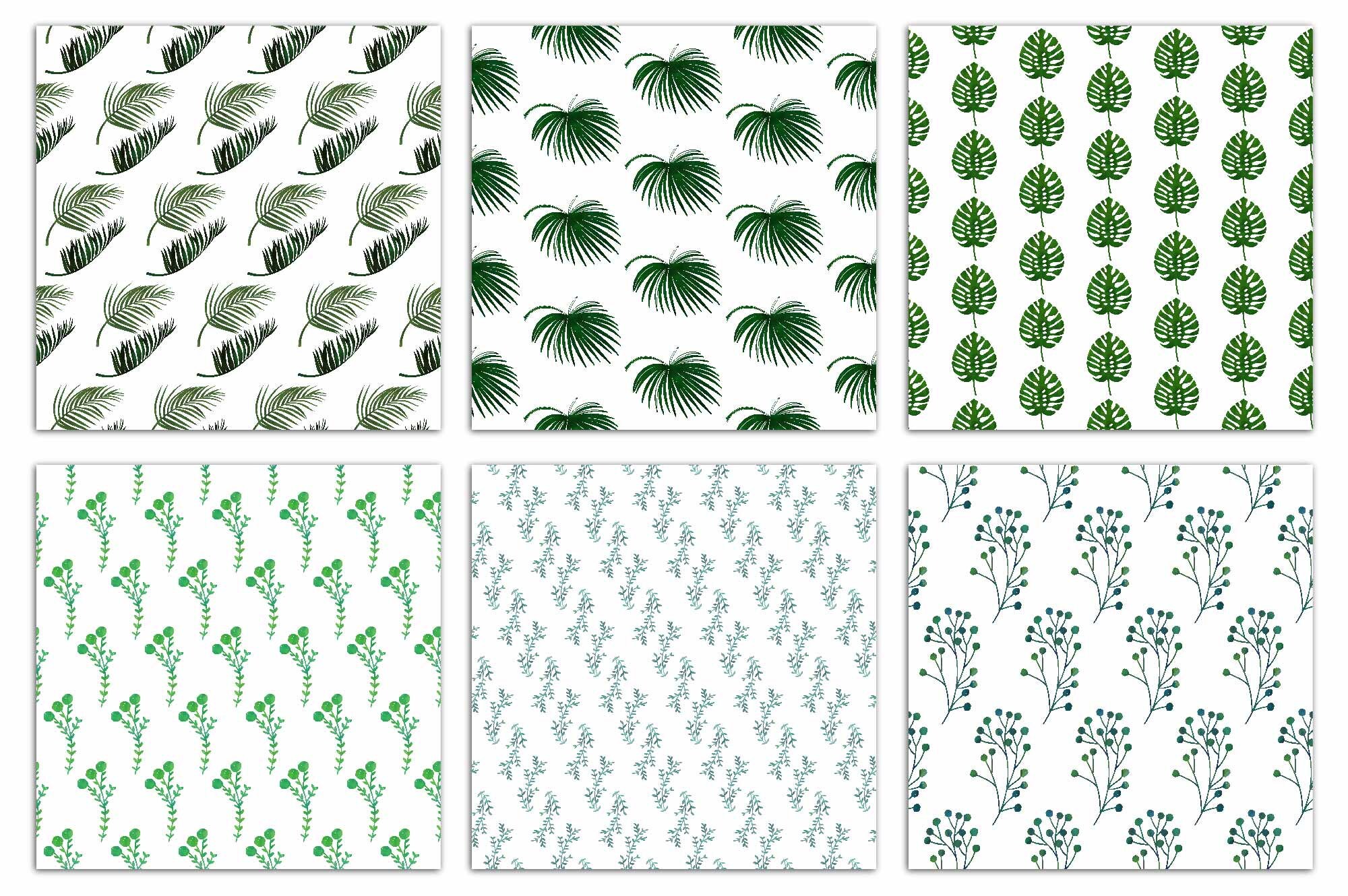 Watercolor Greenery Digital Paper Seamless Patterns - Etsy