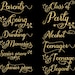 Prom Word Art, Promenade Clipart, Gold Glitter Letters, Common Phrases ...