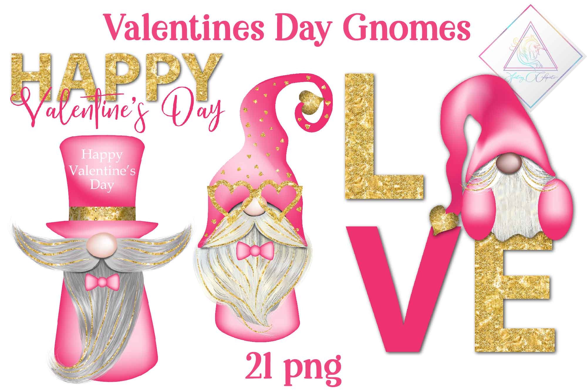 Valentines Day Gnomes Clipart Nordic Scandinavian Pink - Etsy