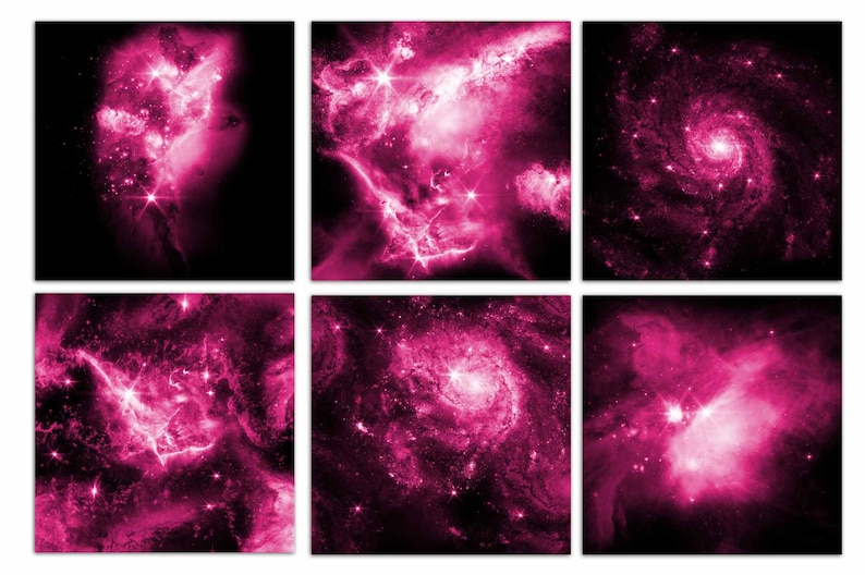 Pink Supernova Digital Paper Galactic Explosion Aurora - Etsy