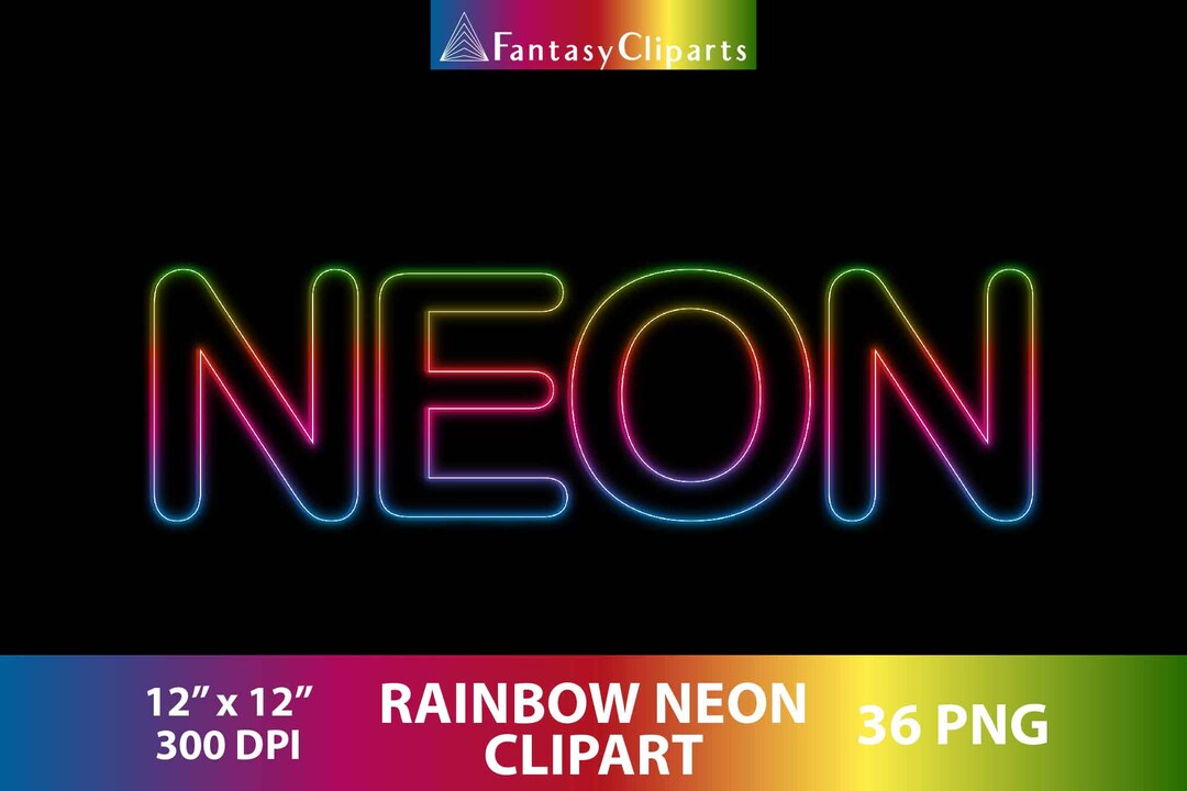 Rainbow Neon Alphabet Clipart | Numbers and Letters Clip Art ...