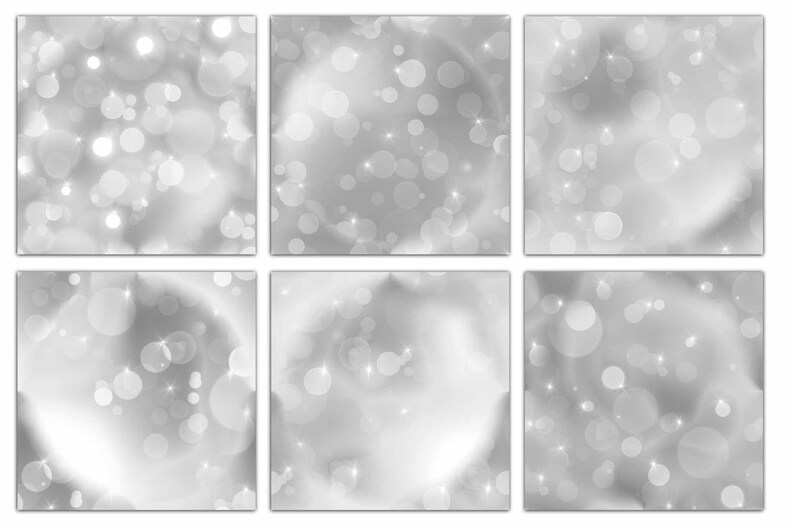 Silver Bokeh Lights Digital Paper Seamless Patterns Blurry - Etsy