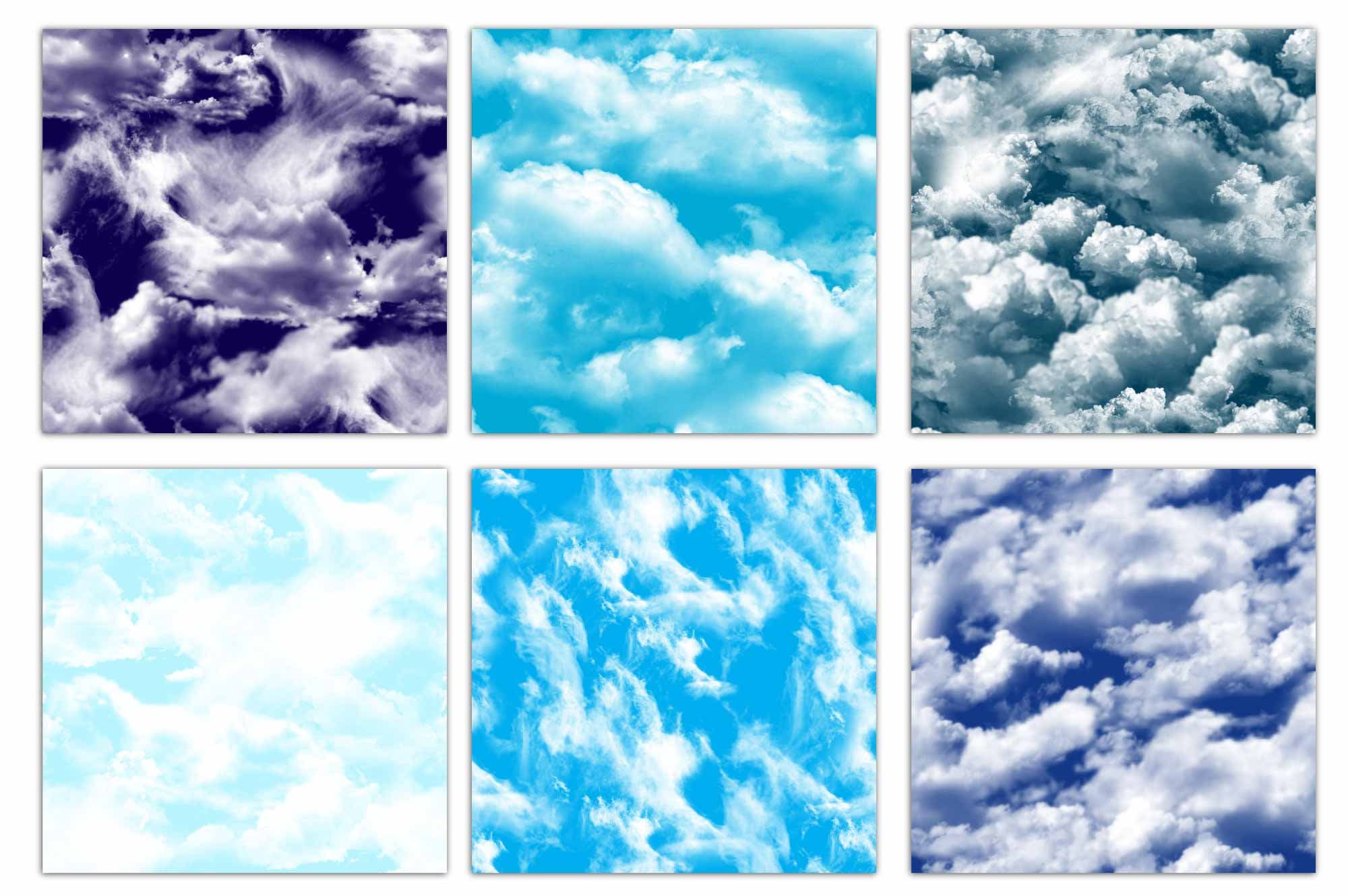 Seamless clouds digital paper sunny sky repeating pattern | Etsy