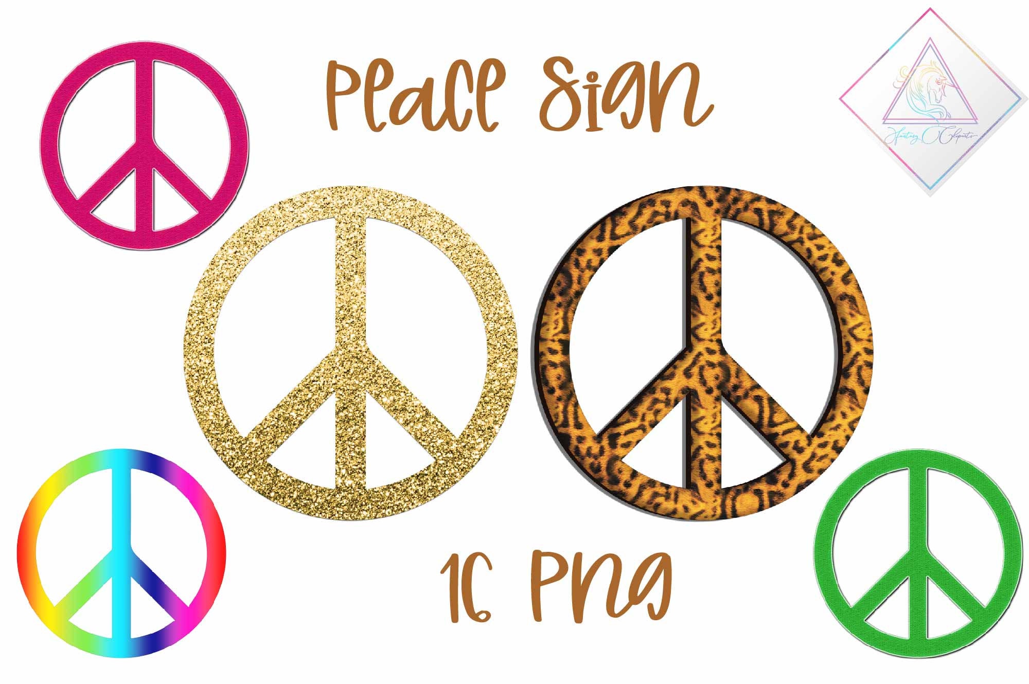 Peace Sign Clipart Rainbow Silver Hippie Clip Art 70's | Etsy