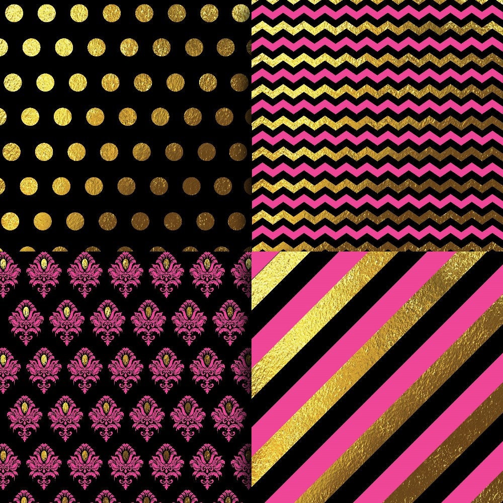 Fuchsia backgrounds gold foil textures fuschia scrapbook | Etsy