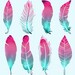 Galaxy Feathers Feather Clipart Cosmic Feathers Feathers - Etsy