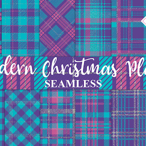 Modern Christmas, Plaid Digital Paper, Silver Glitter, Seamless Tartan ...
