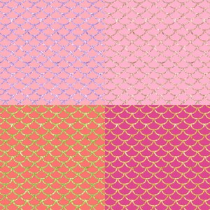 Pink Digital Paper, Mermaid Scales, Glitter Backgrounds, Shiny Mermaid ...