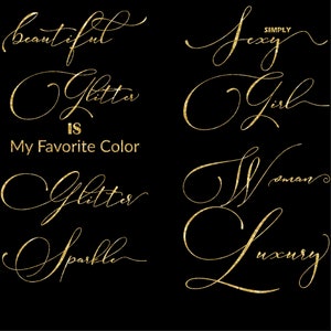 Glam Word Art, Glamorous Clipart, Common Phrases, Golden Lettering ...