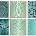Turquoise Glitter Safari Animal Print Digital Paper Teal Cheetah ...
