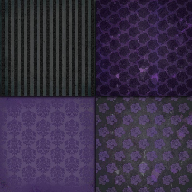 Purple Grunge Paper, Halloween Paper Pack, Scrapbook Paper, Purple ...