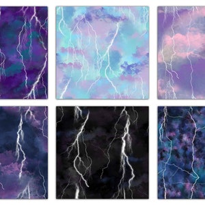 Thunderstorm Pattern, Digital Paper, Thunder Patterns, Seamless Storm ...