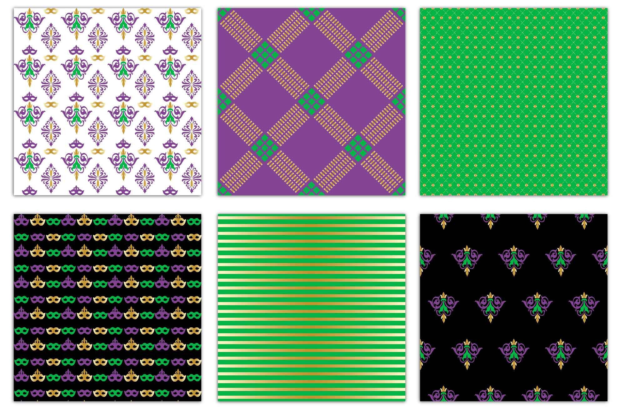 Mardi Gras Digital Paper Seamless Patterns Masquerade - Etsy