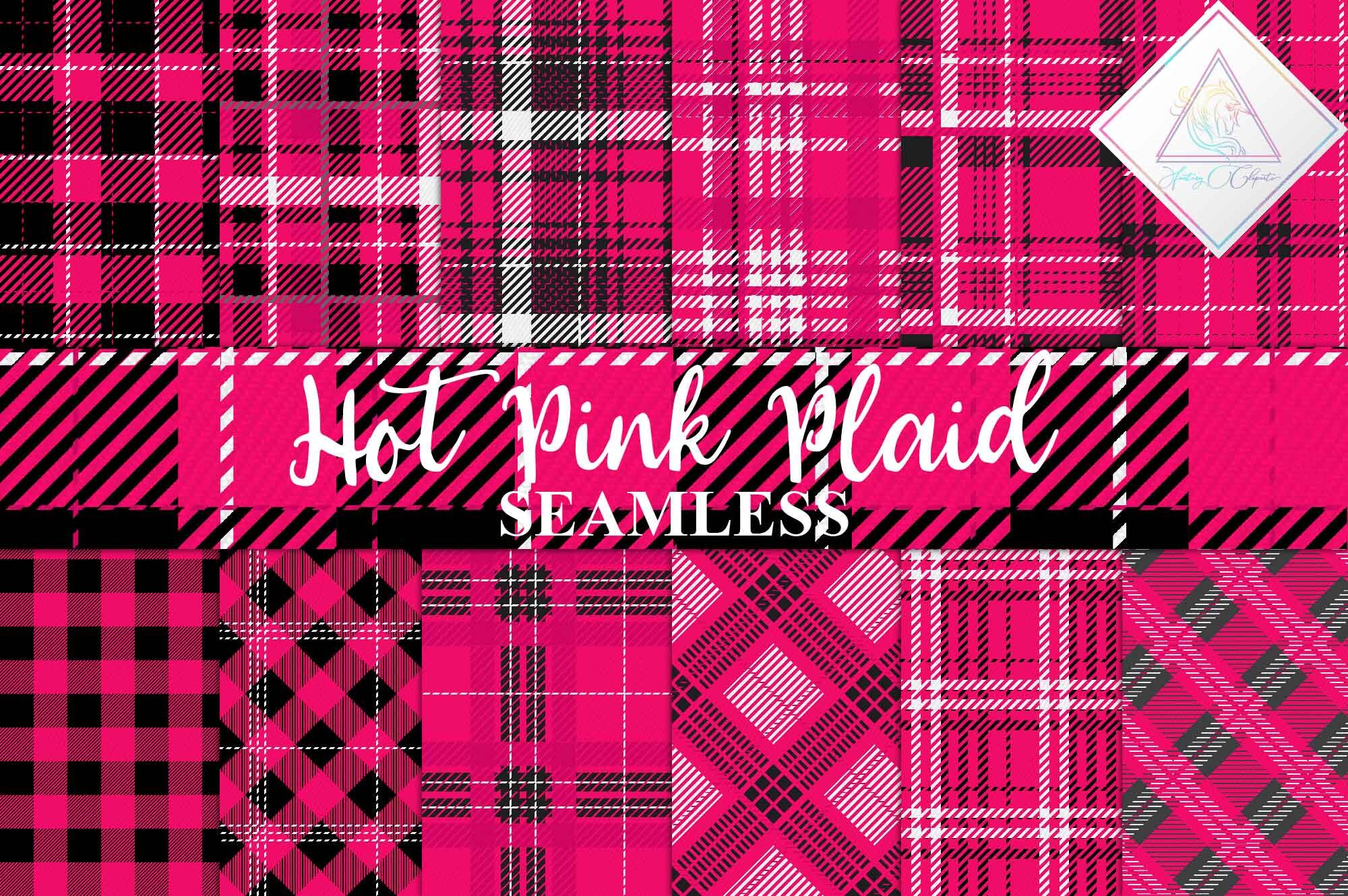Hot Pink And Black Plaid Backgrounds