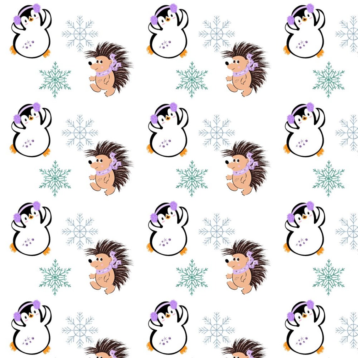 Woodland Animals Digital Paper Winter Forest Animal - Etsy