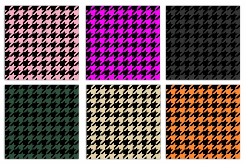 Houndstooth Pattern Digital Paper Seamless Patterns - Etsy