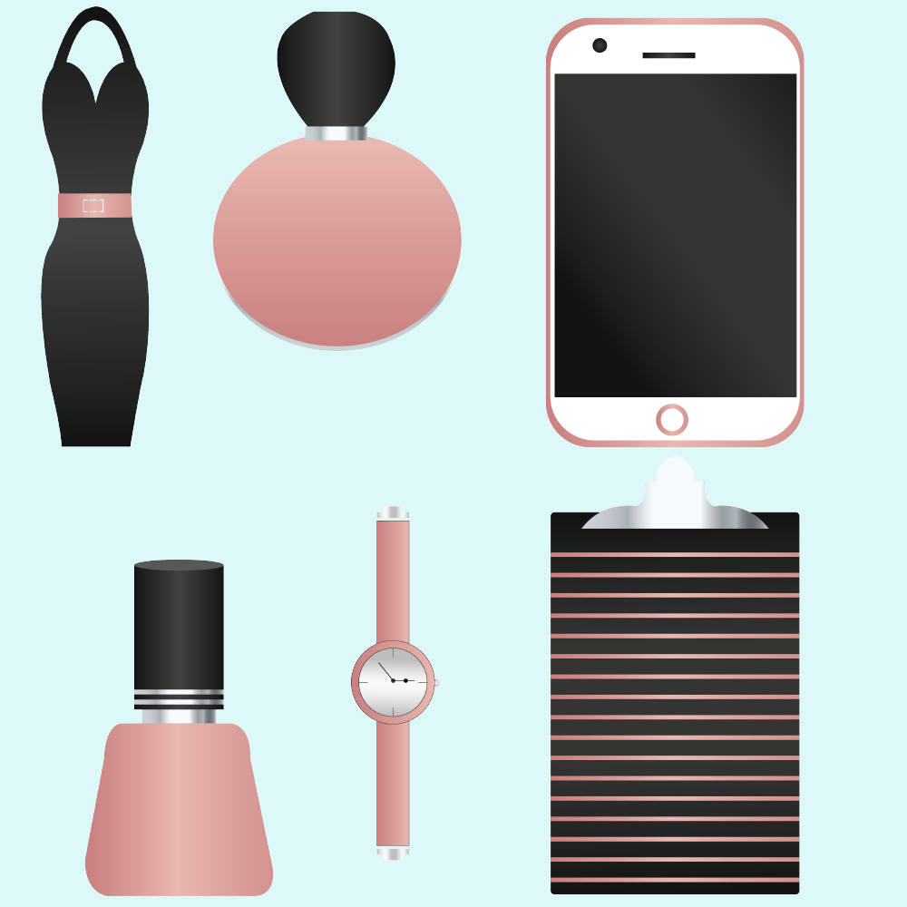 Women Accessories Black Dress Clipart Fashion Clip Art - Etsy