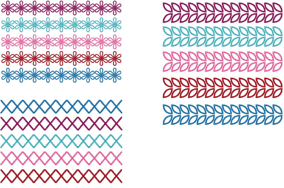 Stitched borders sewing clipart cross stitch stitches clip | Etsy