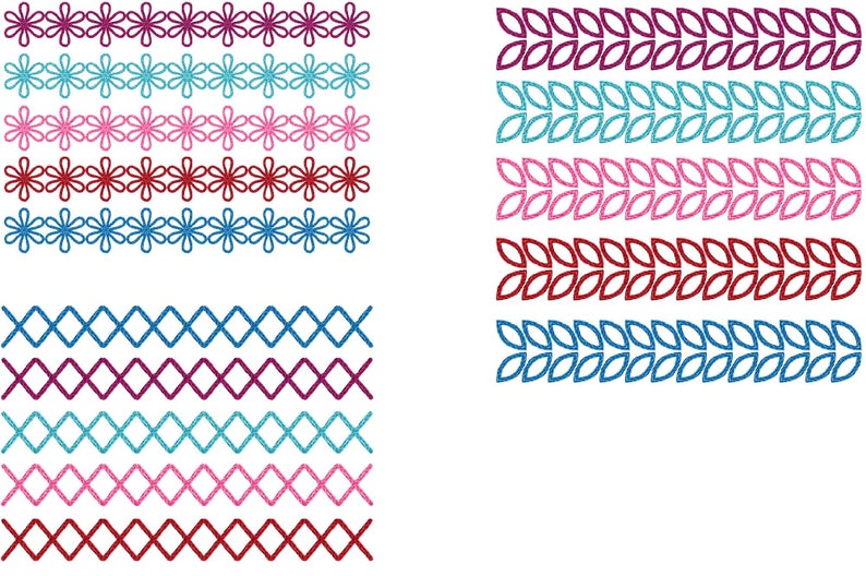 Stitched Borders Sewing Clipart Cross Stitch Stitches Clip - Etsy