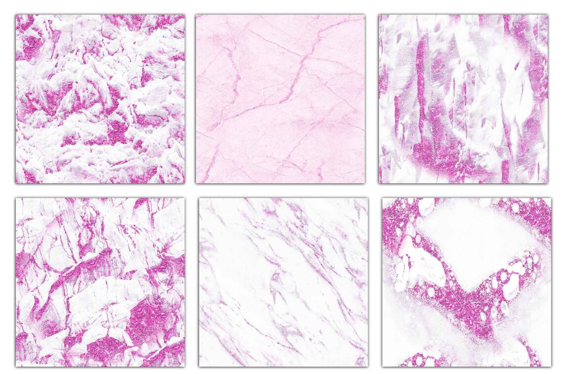 Pink Marble Digital Paper Seamless Patterns Glitter Agate - Etsy