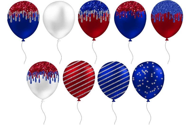 4th of July Balloons Balloon Clipart Independence Day - Etsy