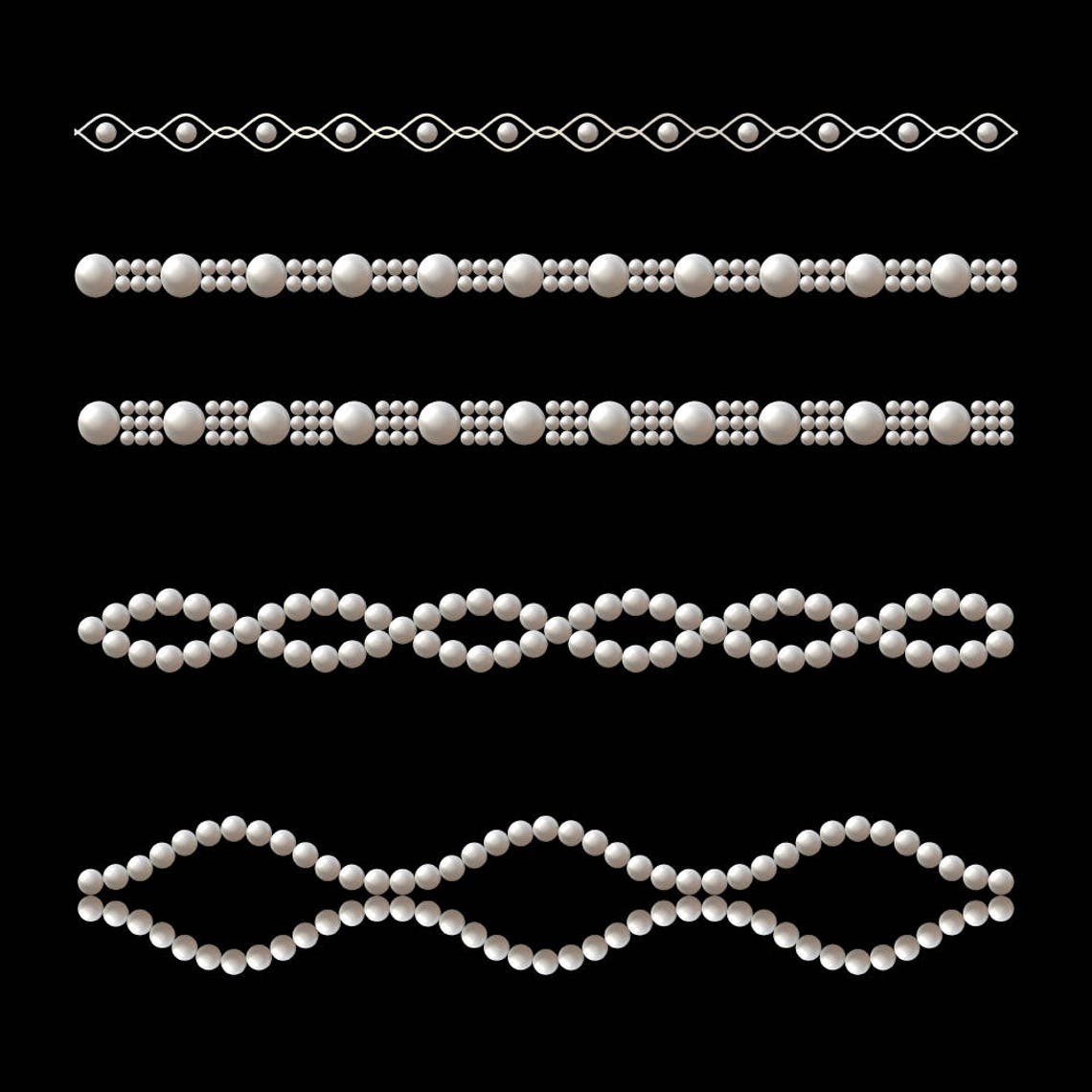 Pearl Border Clipart Pearls Clipart Borders Clip Art White - Etsy