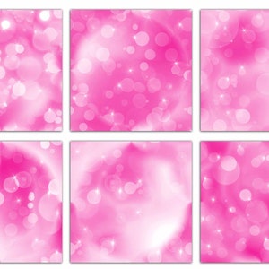 Pink Bokeh Lights, Digital Paper, Seamless Patterns, Blurry Textures ...