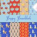 Happy Hanukkah Digital Paper in Jpg Hand Drawn Illustration - Etsy