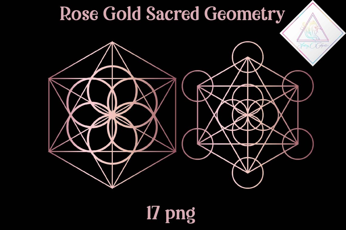 Sacred Geometry Rose Gold Clipart Golden Mandala Boho - Etsy