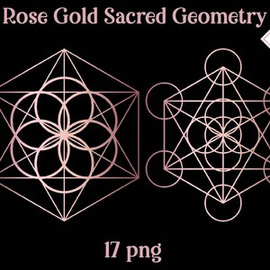 Sacred Geometry, Rose Gold Clipart, Golden Mandala, Boho Bohemian ...