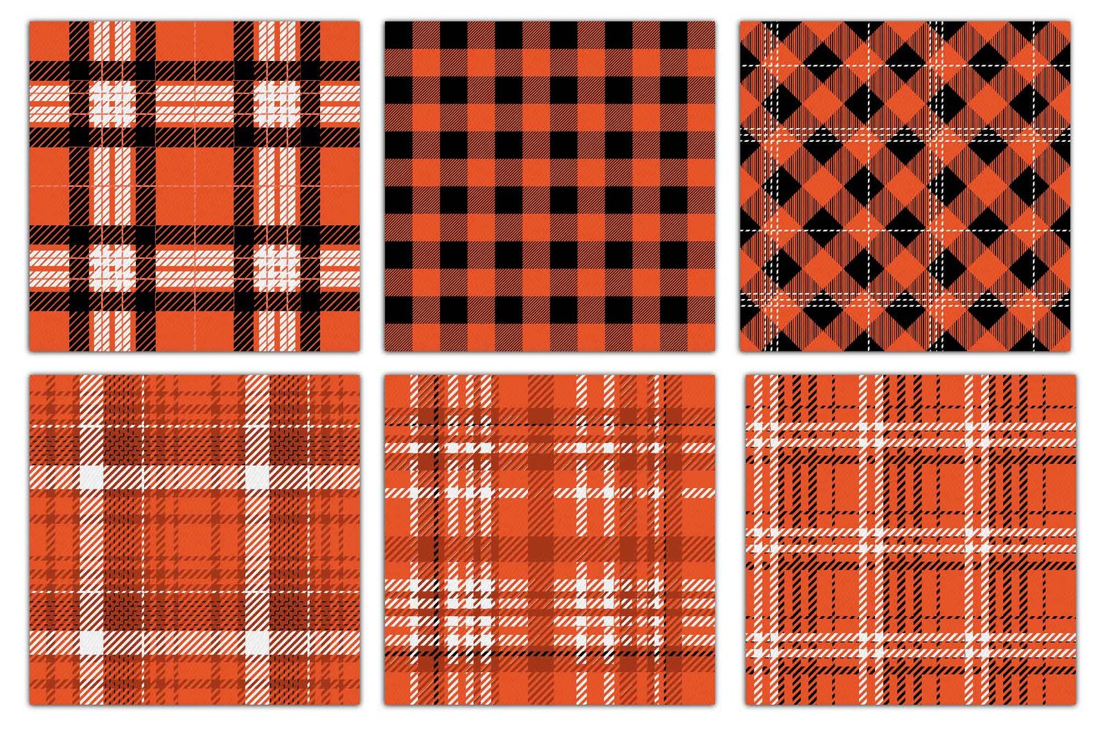 Orange Plaid Seamless Patterns Digital Paper Tartan - Etsy