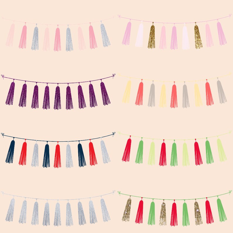 Tassel Garlands Tassels Clipart Garland Clip Art Wedding - Etsy