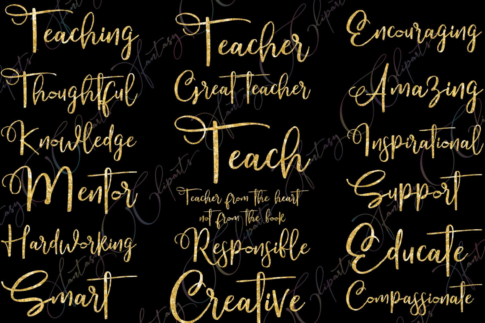 Teacher word art overlay teaching clipart for students and | Etsy