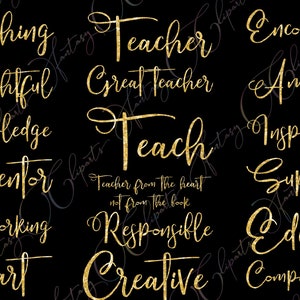 Teacher Word Art Overlay, Teaching Clipart for Students and Pupil ...