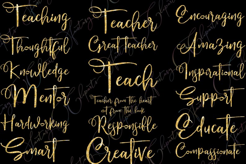 Teacher Word Art Overlay Teaching Clipart for Students and - Etsy