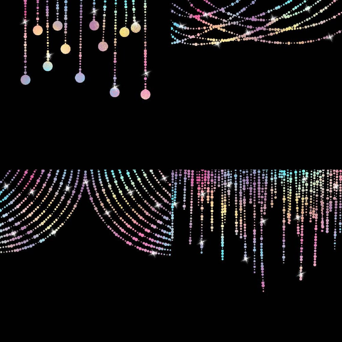 Unicorn Colors String Lights Clipart Chandelier Clip Art | Etsy