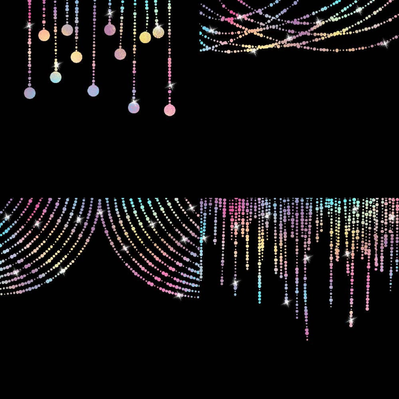 Unicorn Colors String Lights Clipart Chandelier Clip Art | Etsy