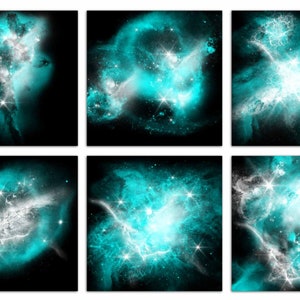 Supernova Blue, Magic Digital Paper, Whimsical Scrapbook, Galaxy Cosmic ...