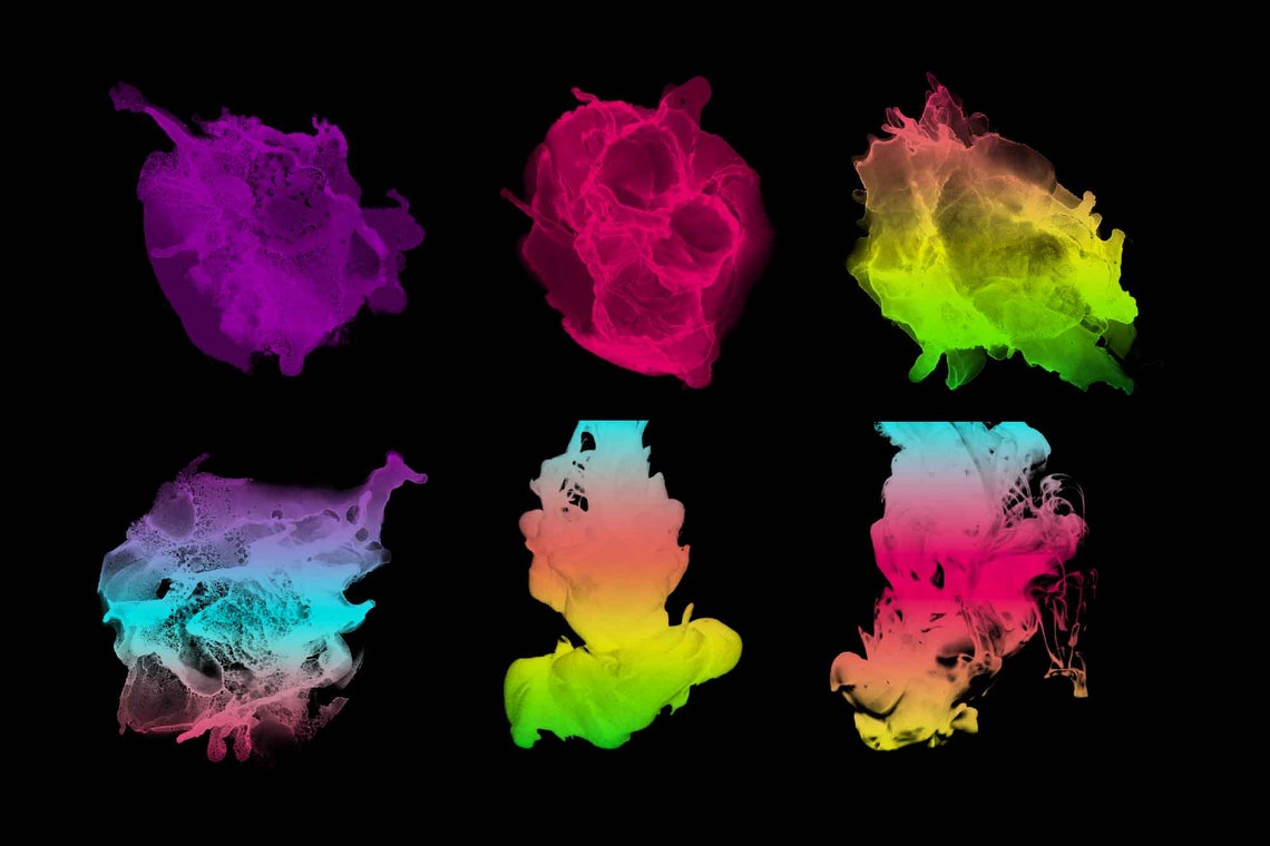 Neon Ink Overlays Clipart PNG Alcohol Ink Texture Clip Art - Etsy