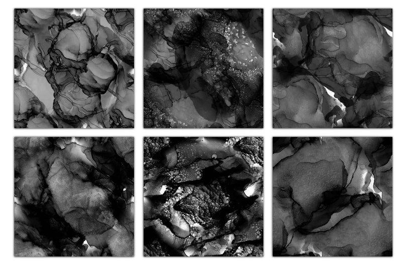 Black Alcohol Ink Digital Paper Seamless Patterns Liquid - Etsy