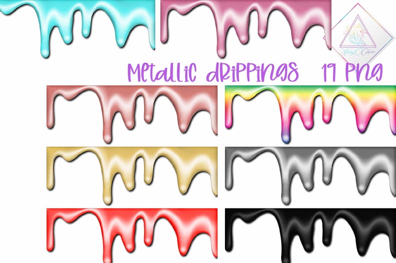 Metallic Drippings Drips Overlay Sparkling Drops Liquid - Etsy