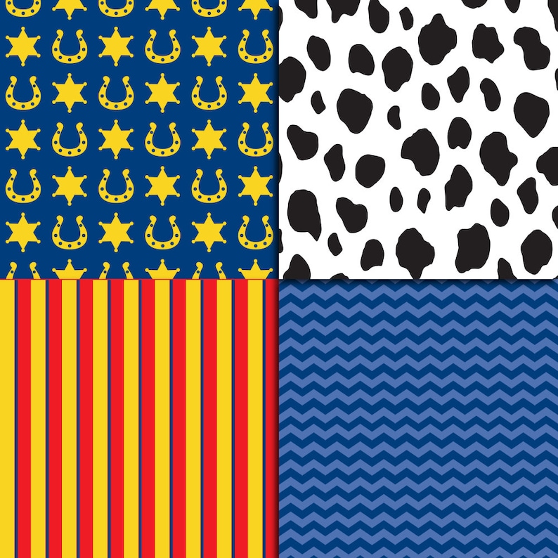 Cowboy digital paper cowboy clipart western paper pack 12 x | Etsy