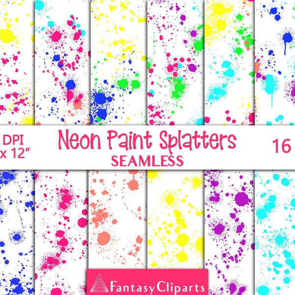 Neon Paint Splatter - Etsy