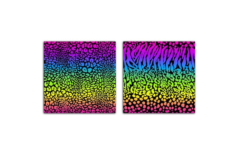 Neon Animal Print Digital Paper Rainbow Safari Seamless - Etsy