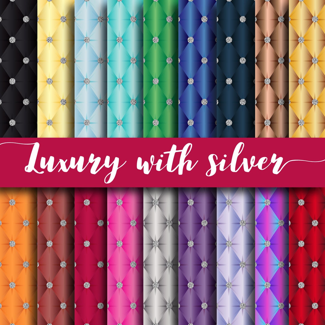 Tufted Digital Paper, Silver Glitter Buttons, Luxury Backgrounds ...
