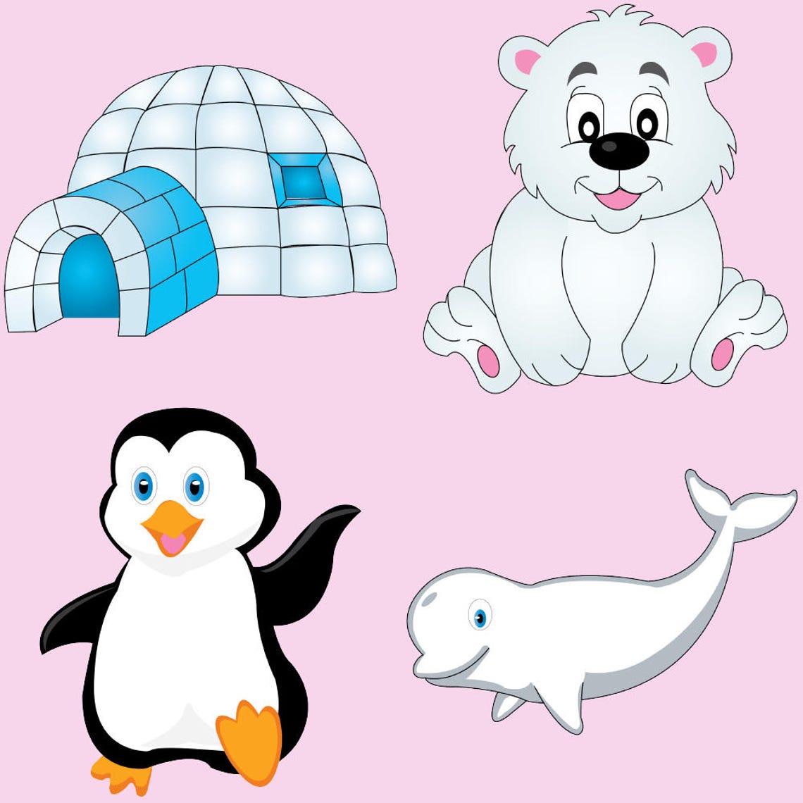 Arctic animals animals clipart arctic clip art winter | Etsy