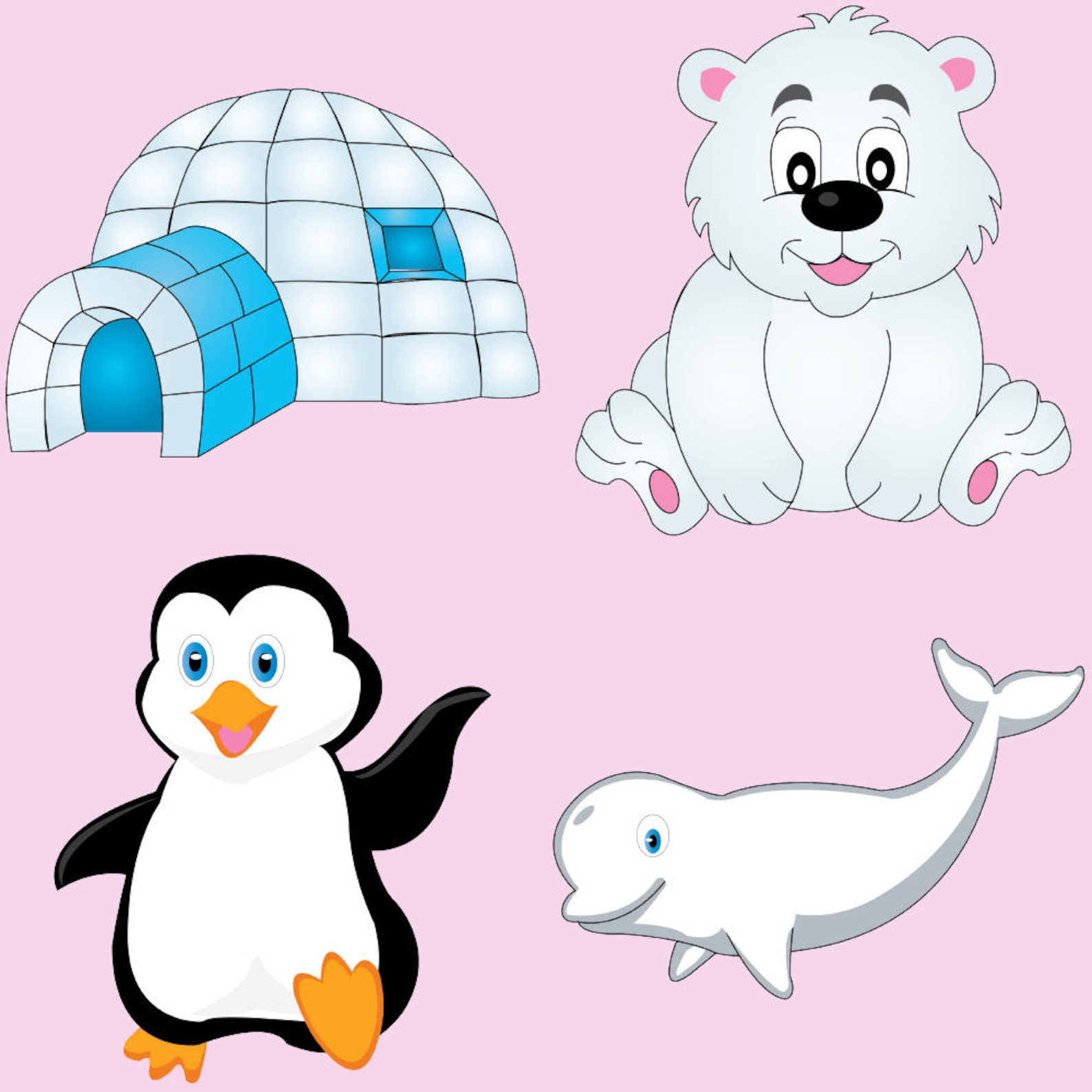 Arctic Animals Animals Clipart Arctic Clip Art Winter - Etsy UK