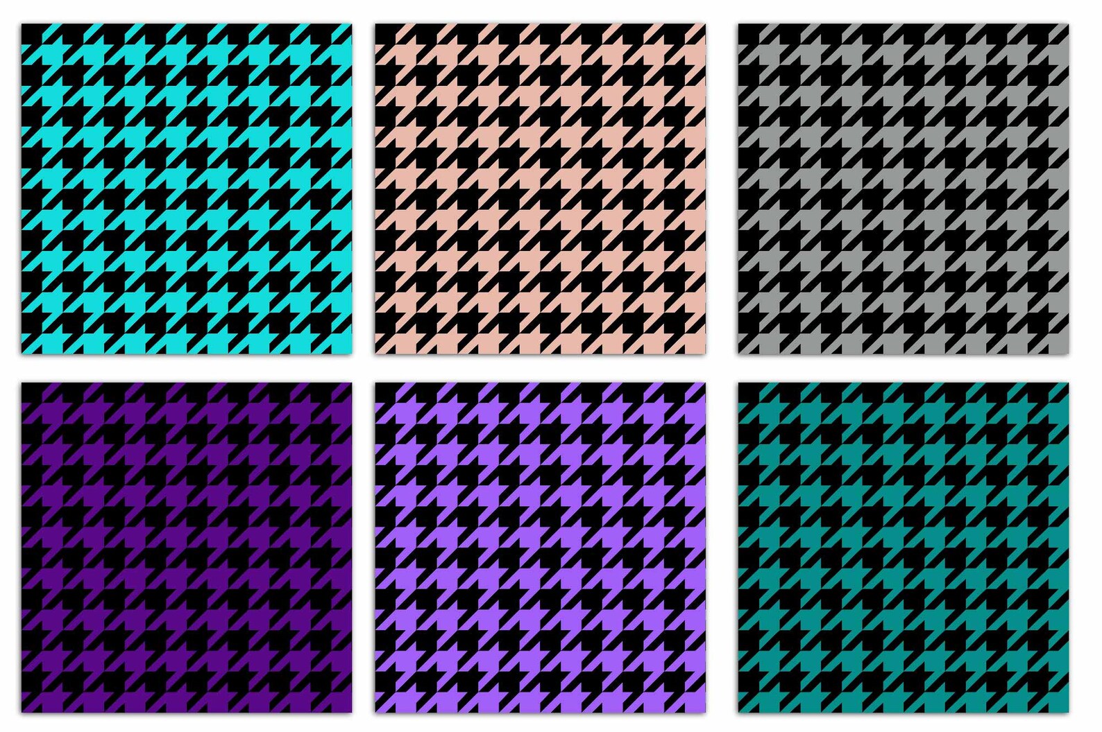Houndstooth Pattern Digital Paper Seamless Patterns - Etsy