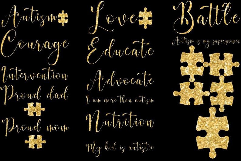 Autism Word Art Autistic Clipart Png Autism Spectrum Mental - Etsy